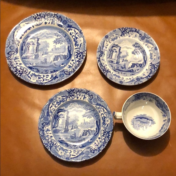 Dining | Spode Blue Italian 5 Pc Place Setting New | Poshmark